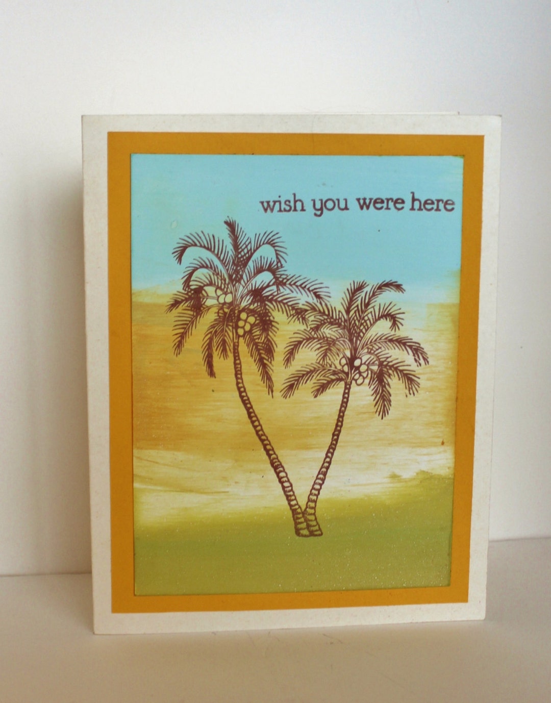 Handmade, Stamped, Wish You Were Here Card, Beached Themed Card, Miss ...