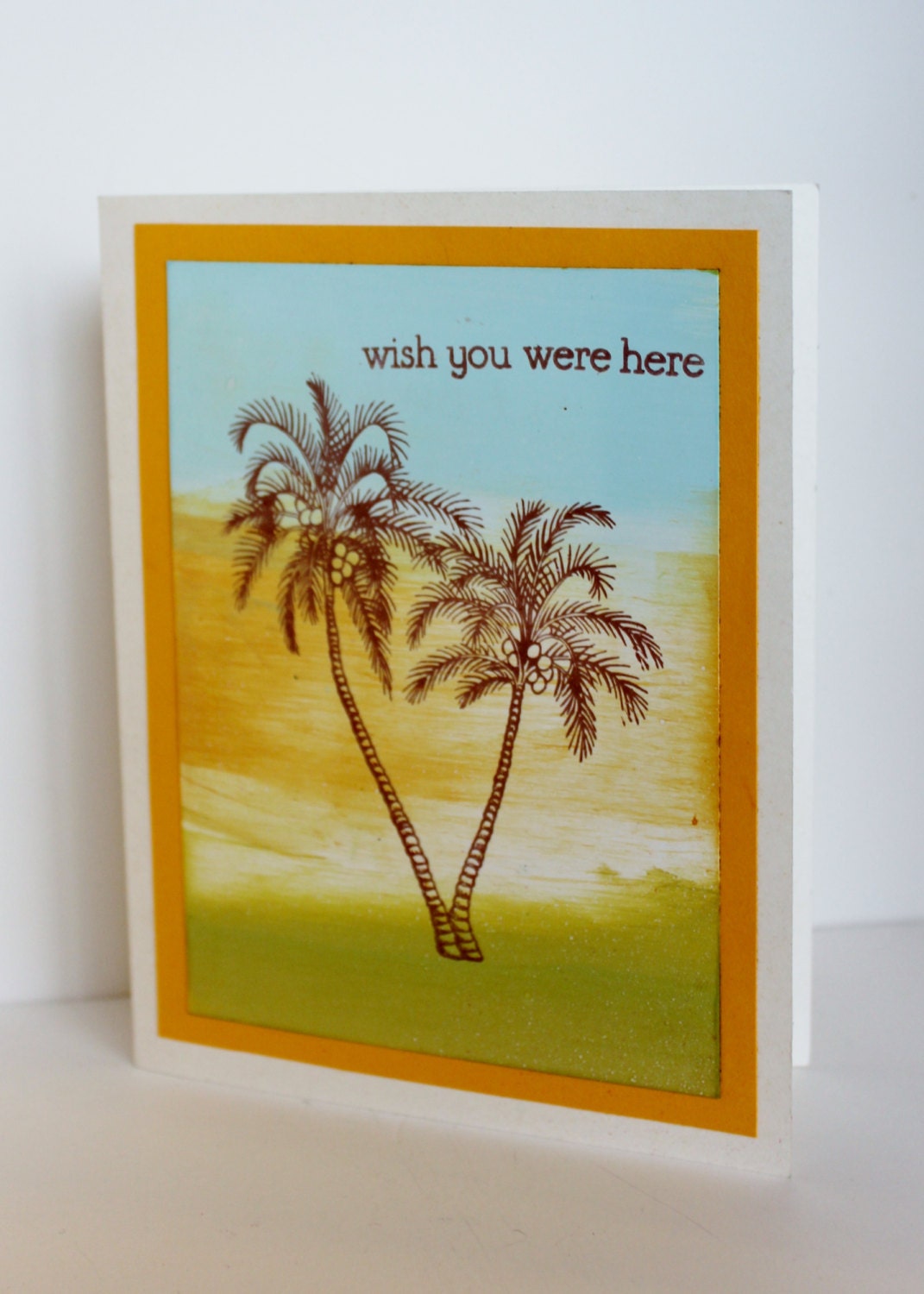 Handmade, Stamped, Wish You Were Here Card, Beached Themed Card, Miss ...