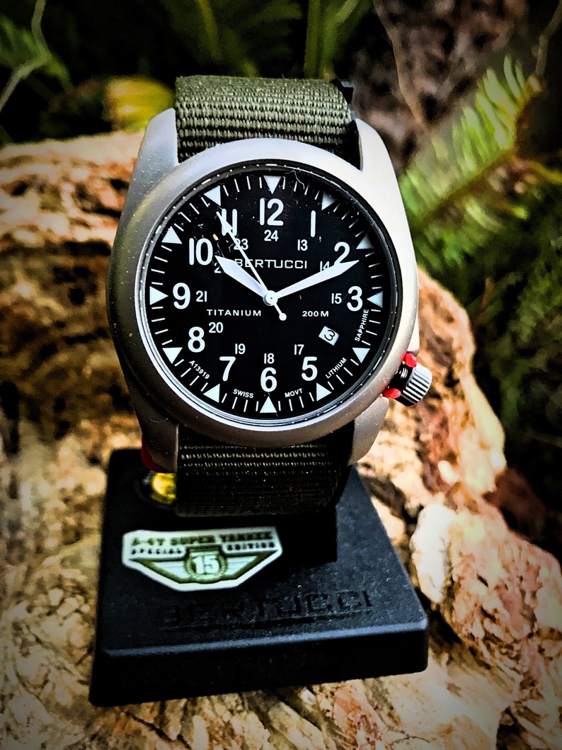 Bertucci A-4T Solar Super Yankee Black Dial Titanium Bezel W/ Defender ...
