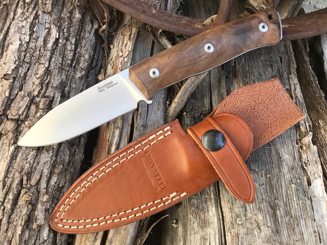Lionsteel B35 Sleipner Steel Walnut Handle Leather Sheath - Etsy