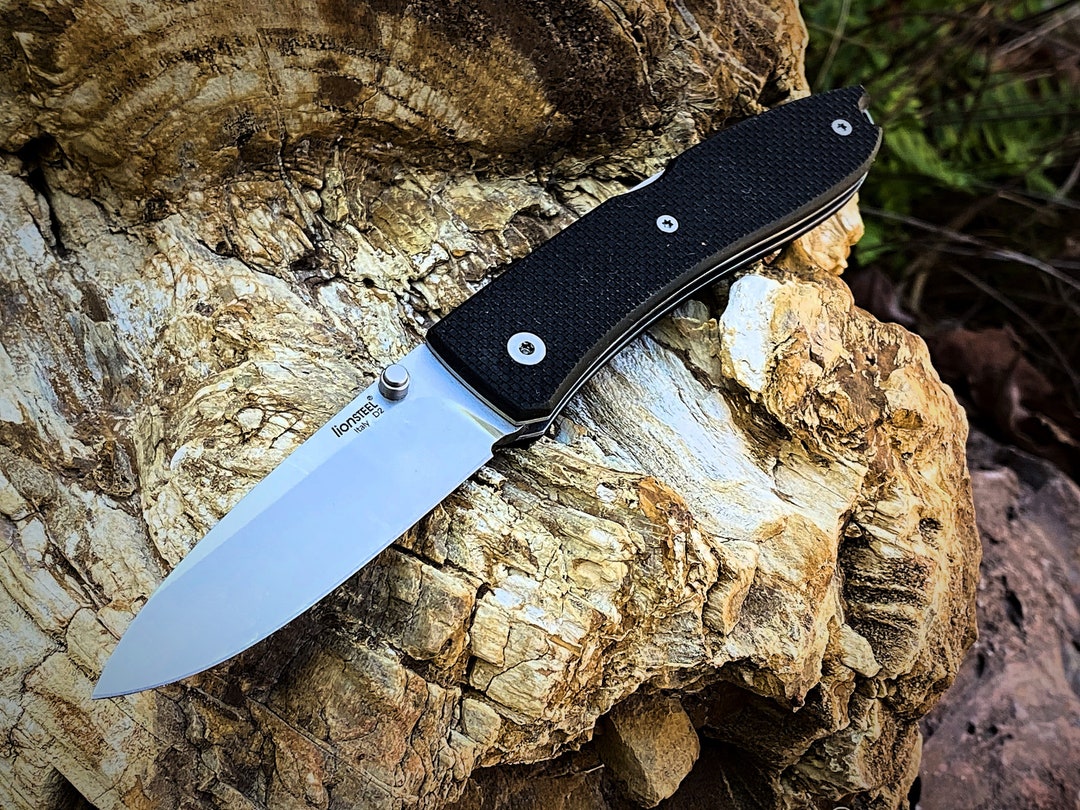 Lionsteel Opera Lockback Knife Black G10 Handles D2 Steel Blade - Etsy