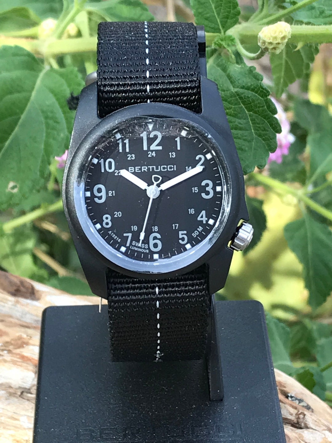 Bertucci DX3 Plus Field Watch Black Composite Case Black Band W/ Ghost ...