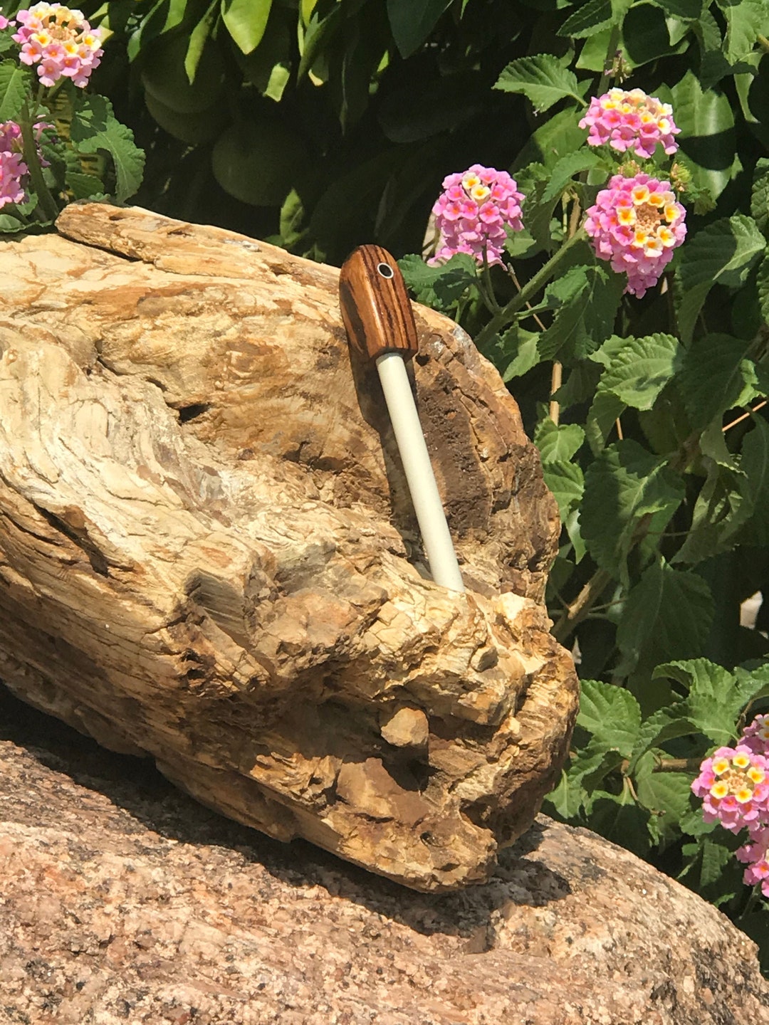 Handmade Ceramic Rod Zebra Handle Knife and Tool Field Sharpener W ...