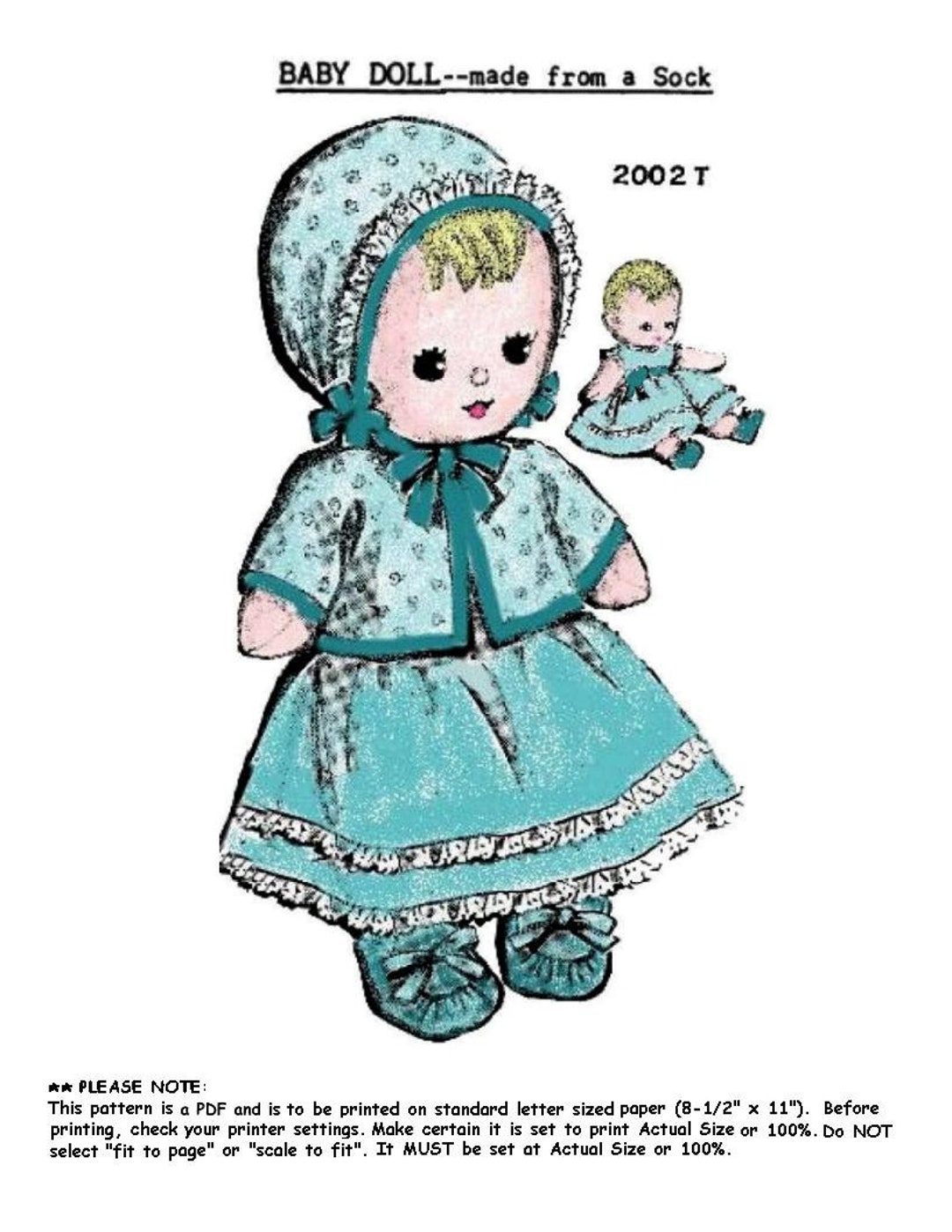 E233 PDF Instant Download PDF of a Vintage Baby Doll Pattern Made Using ...