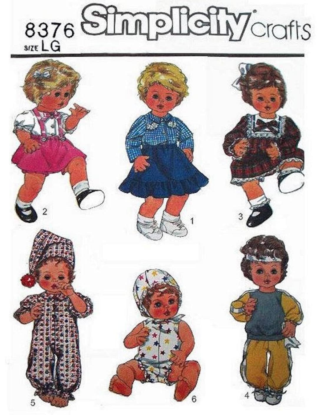 E715 Copy of Simplicity Pattern 8376 Wardrobe for Large Baby Dolls 17 ...