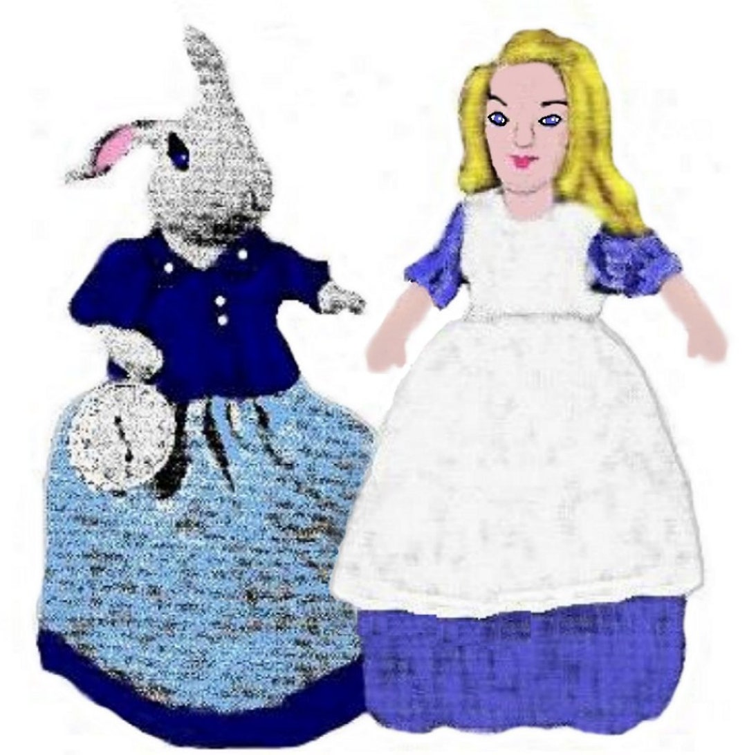 E253 Digital PDF of Vintage Topsy Turvy Pattern for Alice and the White ...
