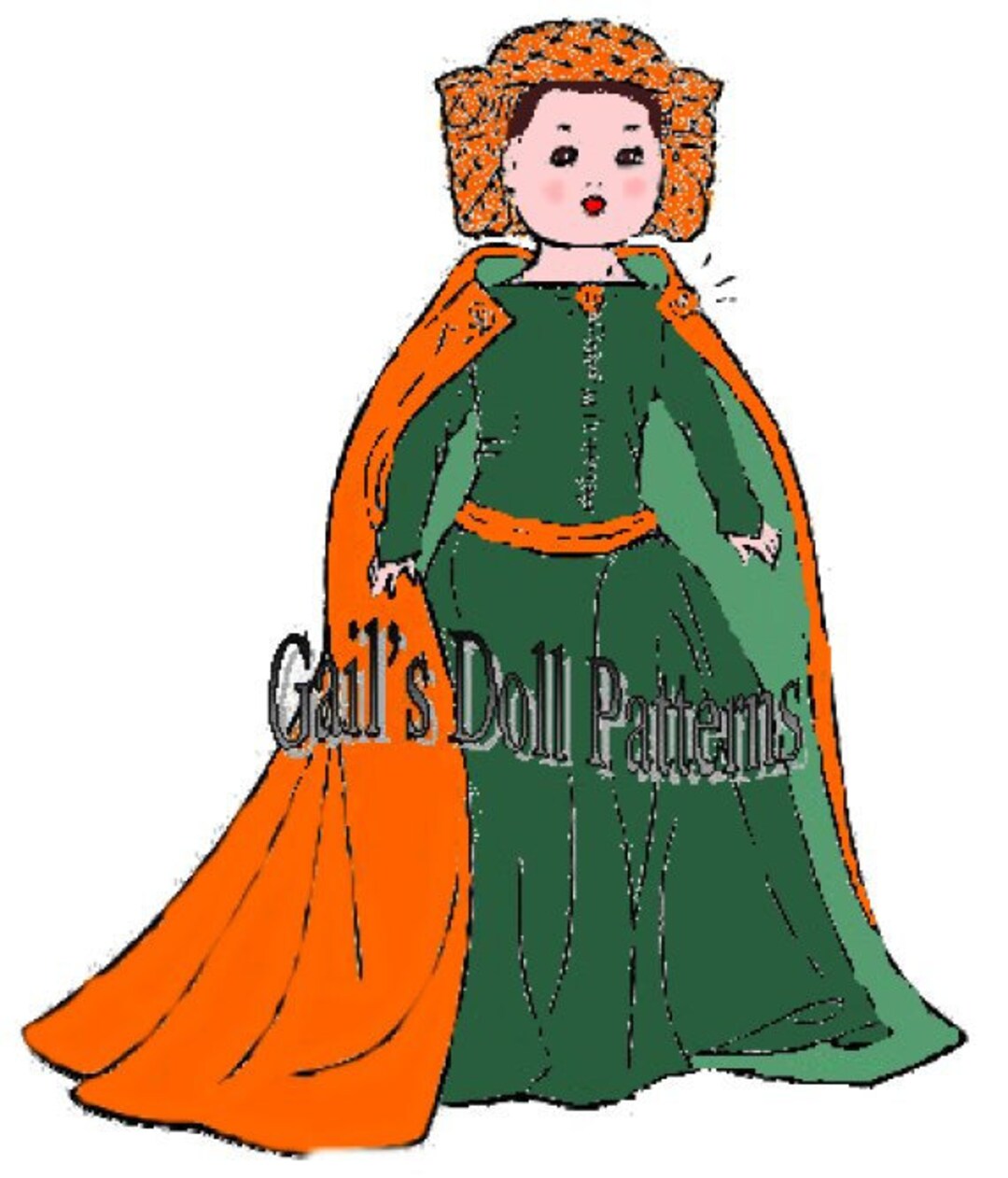 E604 PDF of Queen Philippa of Hainault Dress Pattern to Fit Ginny ...