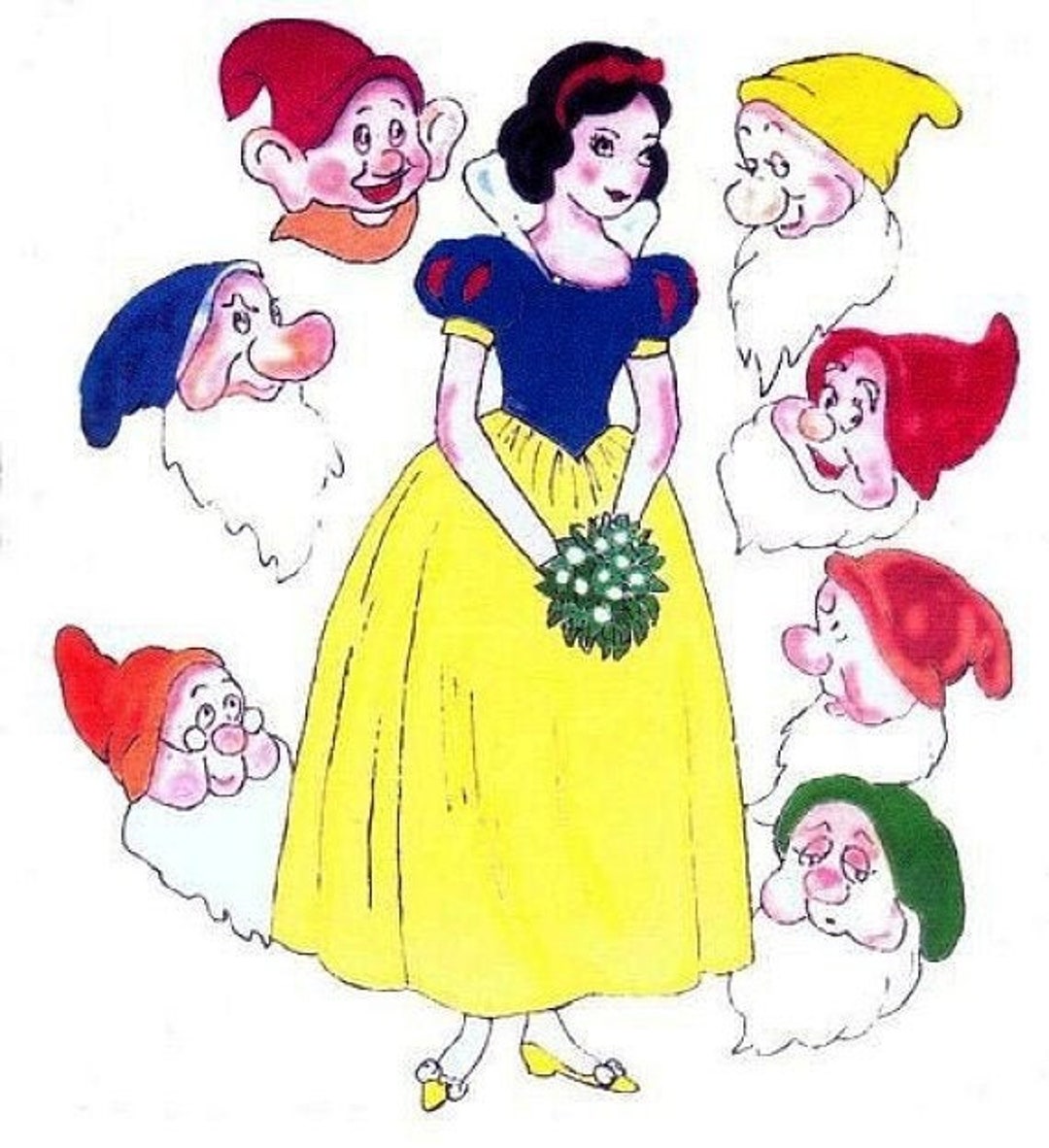 E147 PDF of Snow White & 7 Dwarfs Pattern - Etsy