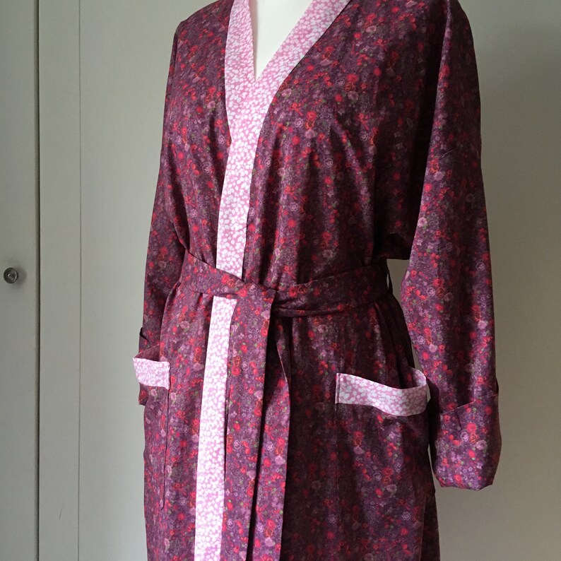Liberty Print Cotton Women's Robe-pink/magenta Floral - Etsy UK