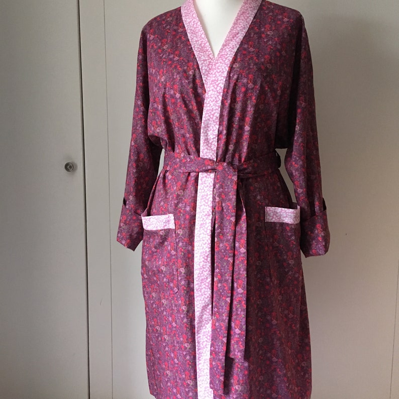 Liberty Print Cotton Women's Robe-pink/magenta Floral - Etsy UK