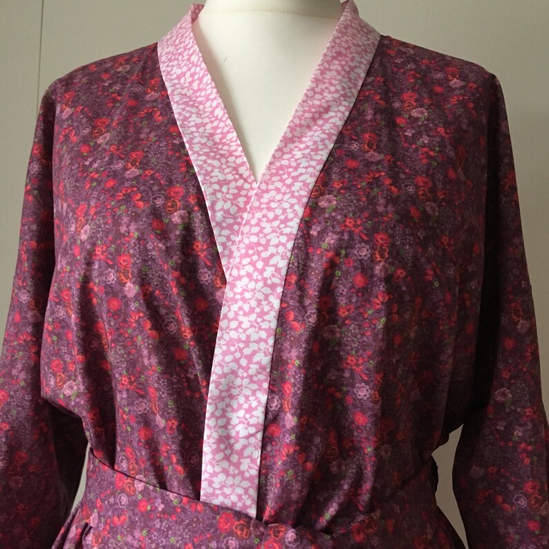Liberty Print Cotton Women's Robe-pink/magenta Floral - Etsy UK