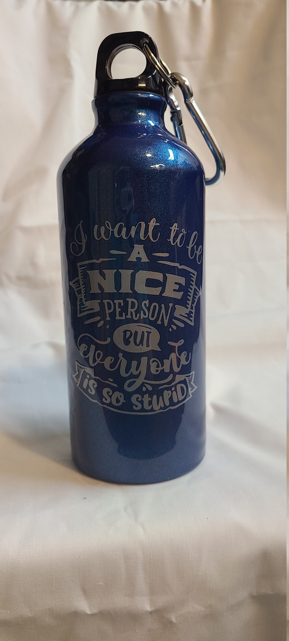 Epoxy Customizable Aluminum Water Bottle 20oz Blue and Silver - Etsy UK