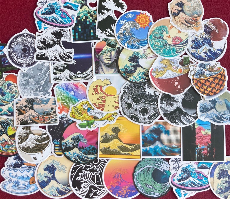 Ocean Waves Laptop Stickers - Etsy