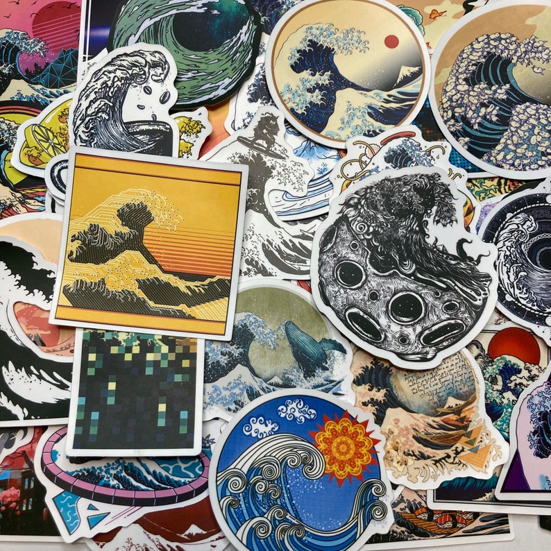 Ocean Waves Laptop Stickers | Etsy