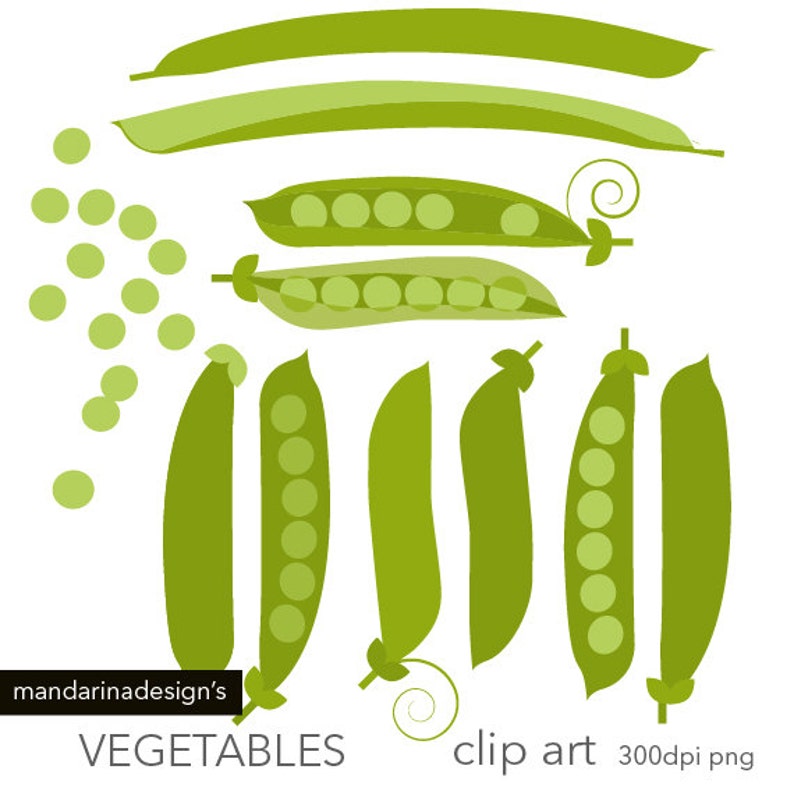 Vegetables Clip Art Pea Pod Graphics for Scrapbooking DIY - Etsy Norway