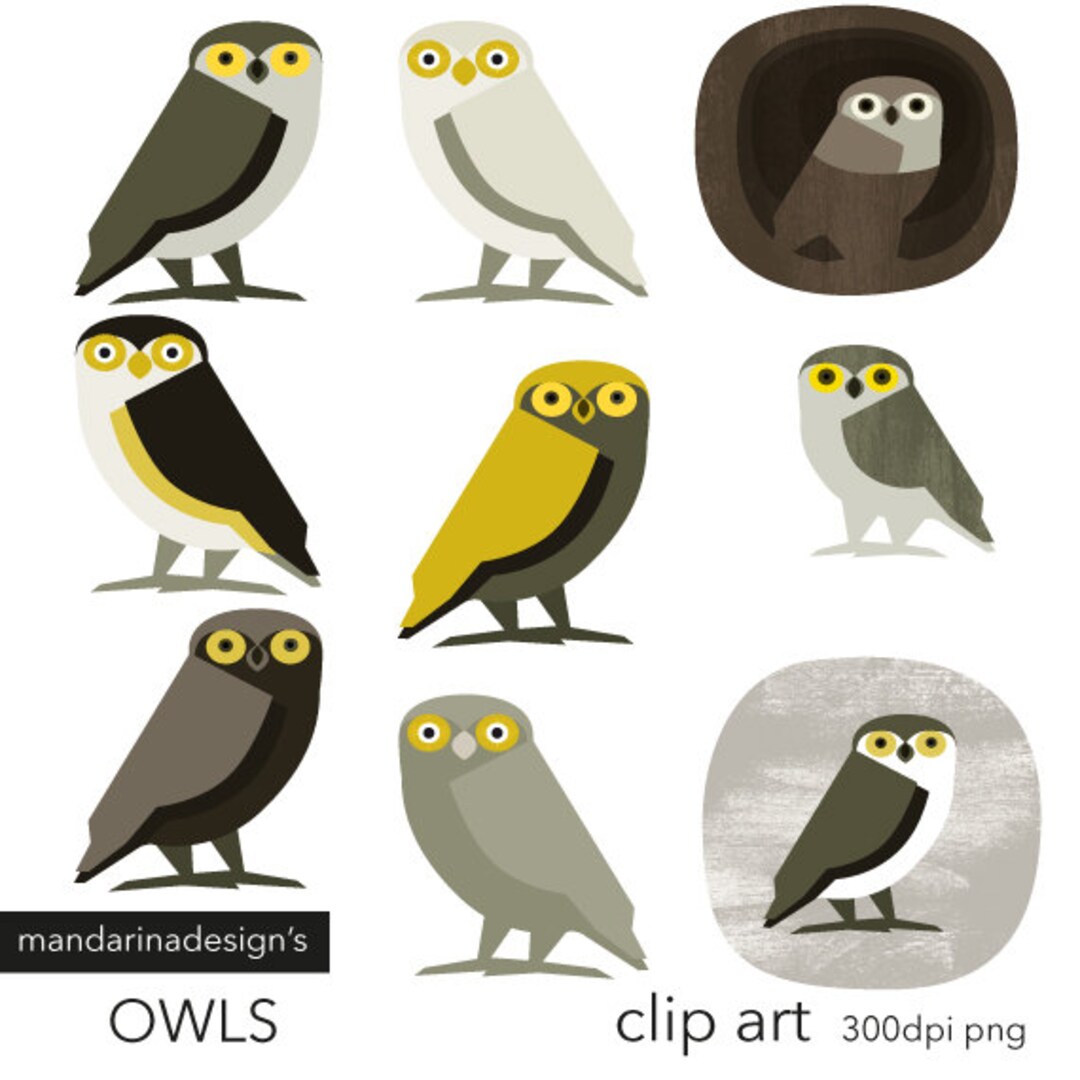 Clipart Owls Digital Graphics for Scrapbooking DIY Printable - Etsy