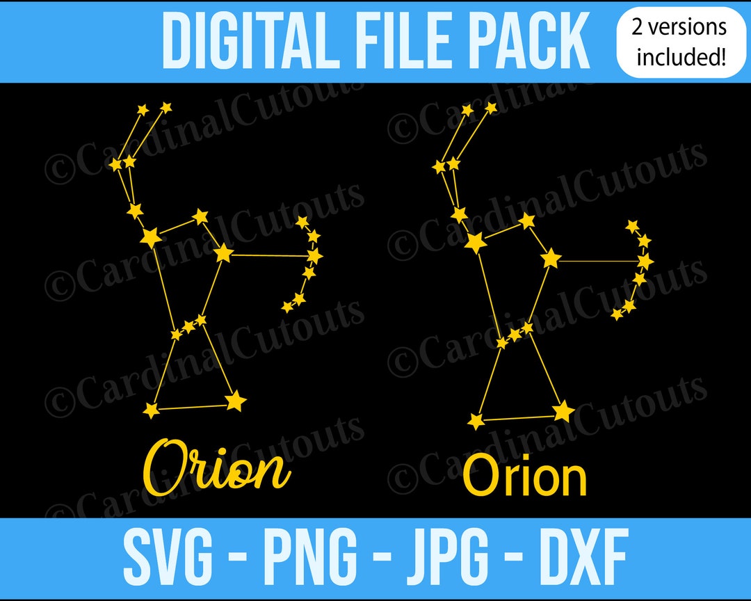 Orion Constellation pacote de arquivos digitais SVG, PNG, JPG e Dxf ...