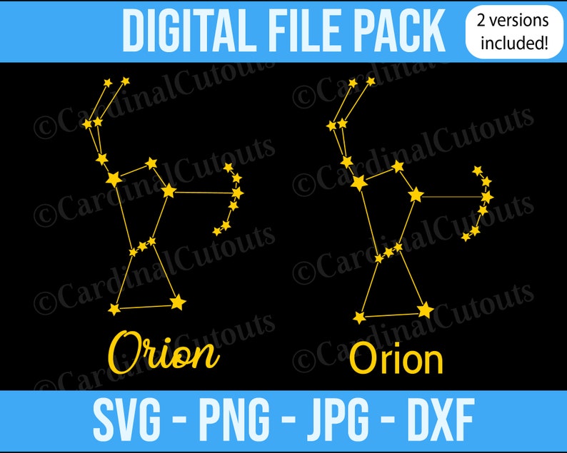 Orion Constellation SVG PNG JPG and Dxf Digital File Pack - Etsy Ireland
