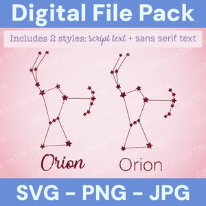 Orion Constellation Digital Download – SVG, PNG & JPG Star Sign File ...