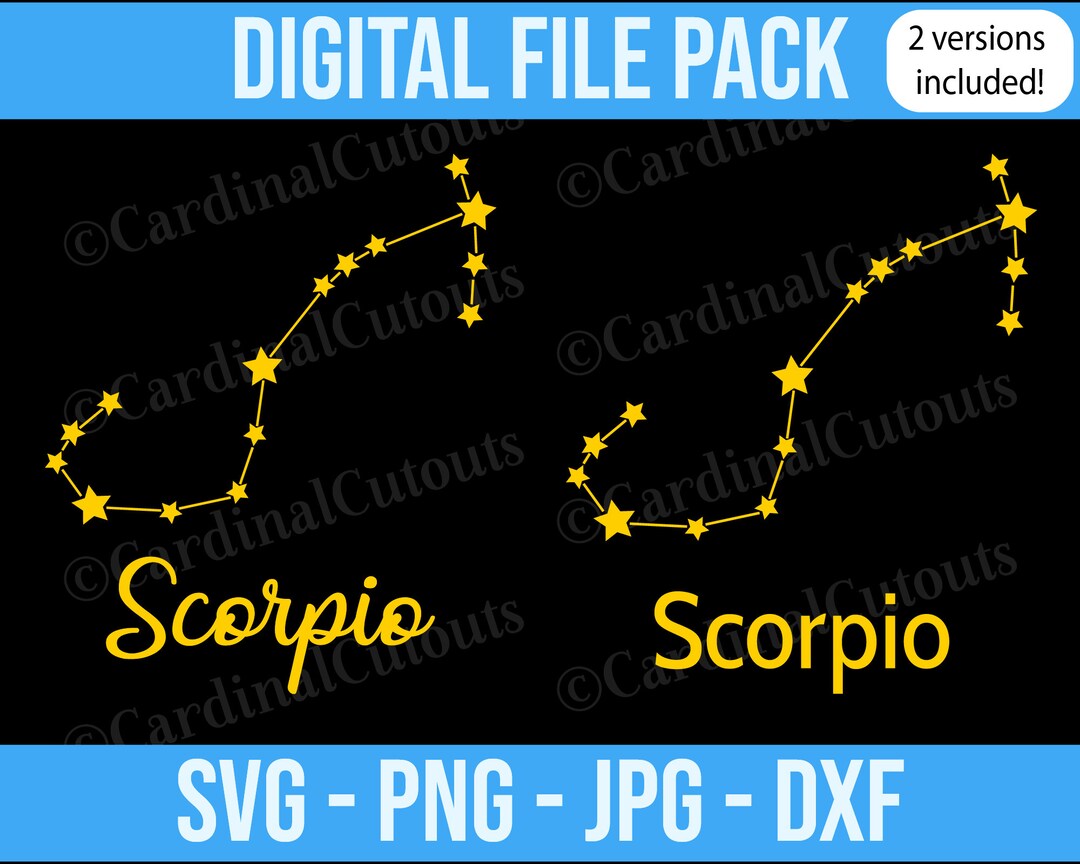 Scorpio Constellation - SVG, PNG, JPG, and Dxf Digital File Pack - Etsy