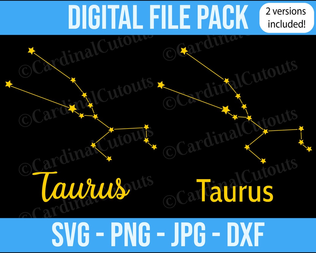 Taurus Constellation - SVG, PNG, JPG, and Dxf Digital File Pack - Etsy