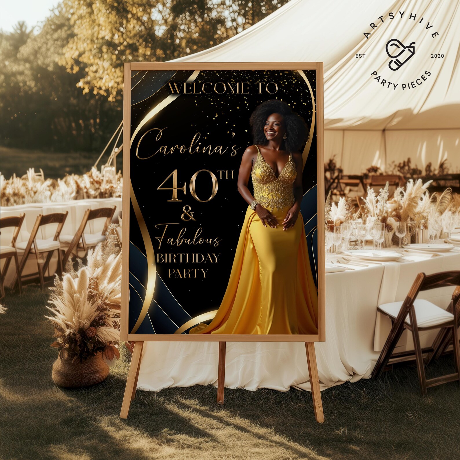 40th Birthday Welcome Sign, Printable Birthday Decor, Birthday Poster ...