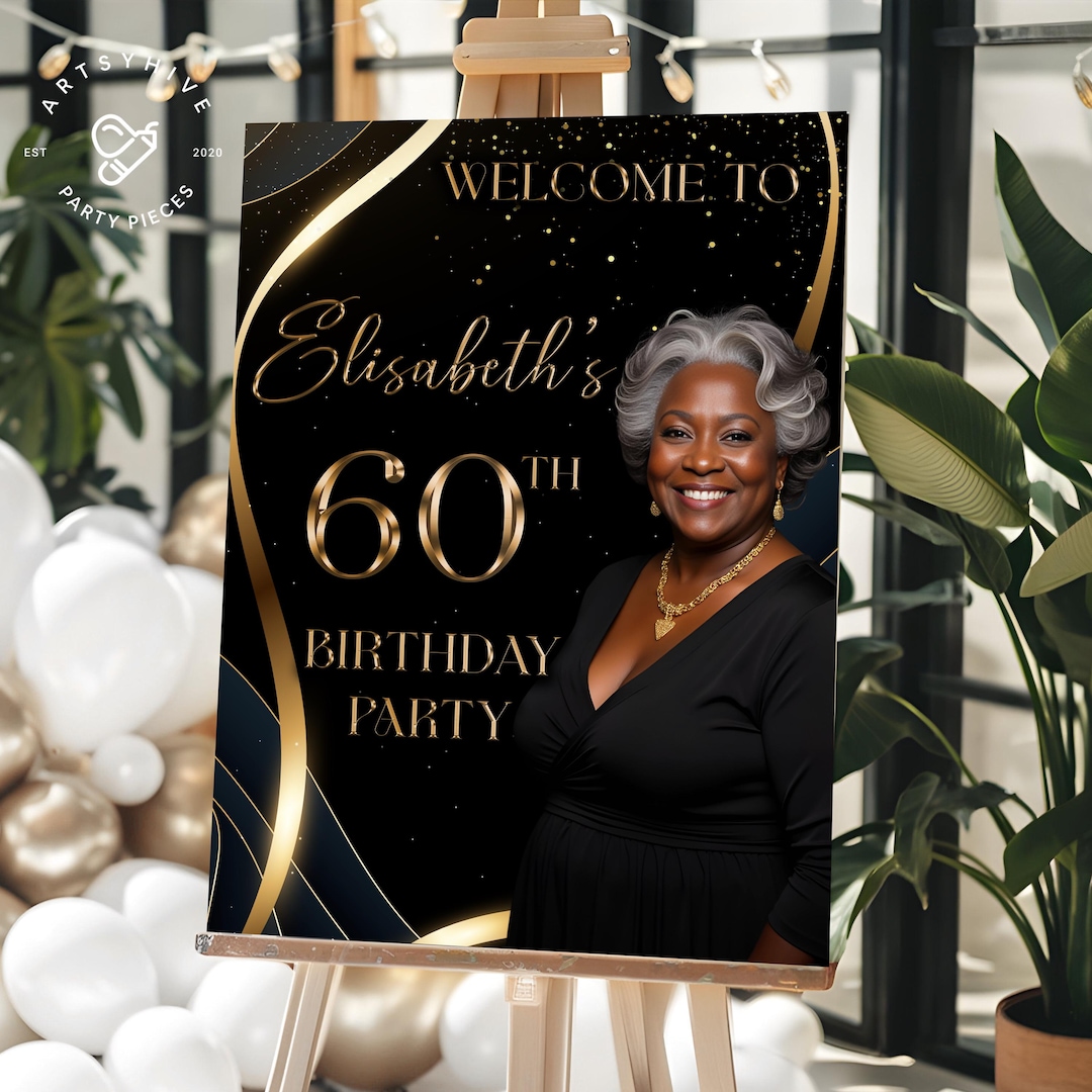 60th Birthday Sign, 60th Birthday Welcome Sign, 60th Birthday Decor ...