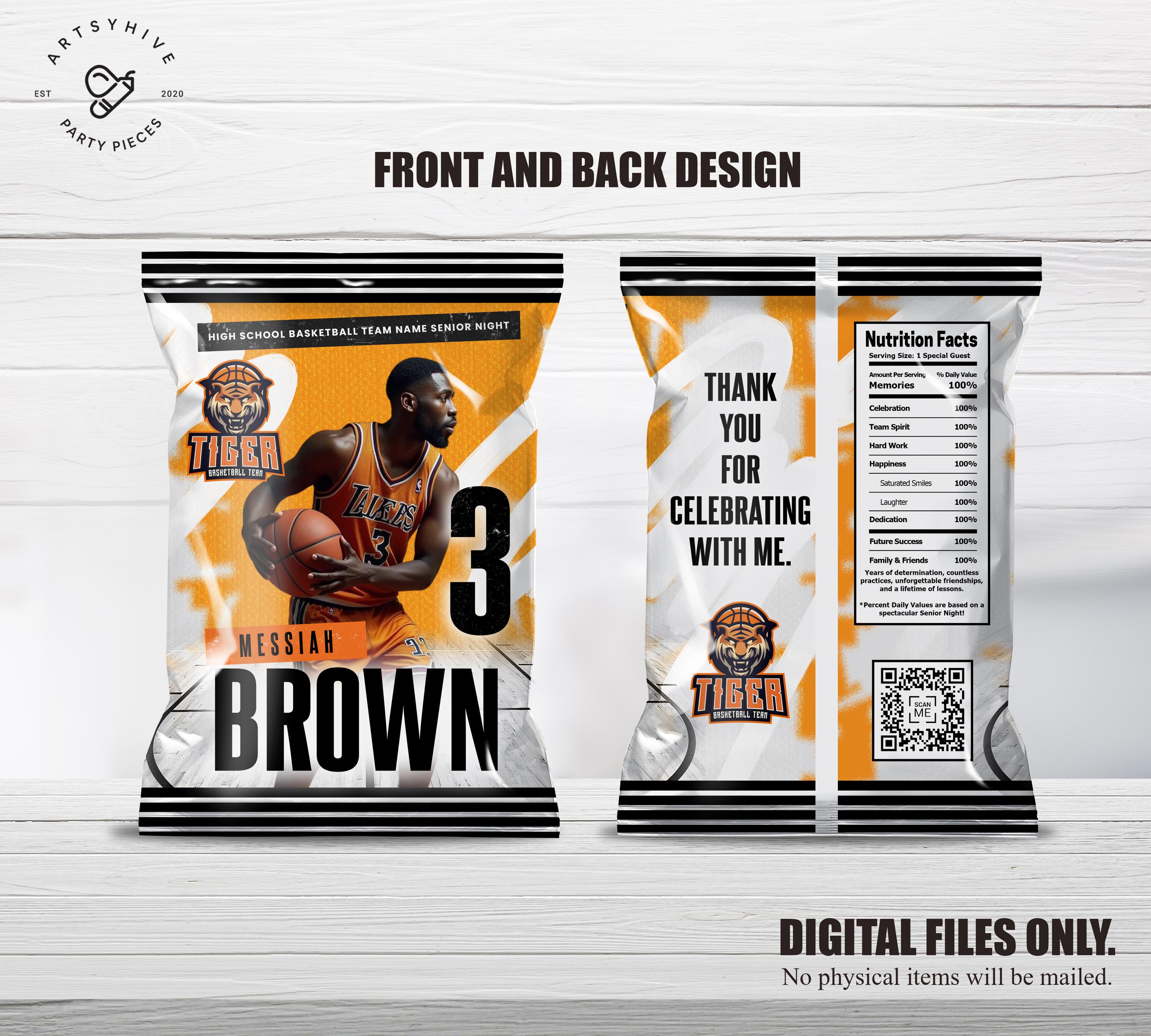 Senior Night Party Chip Bag Label, Digital Chip Bag, Senior Mens ...