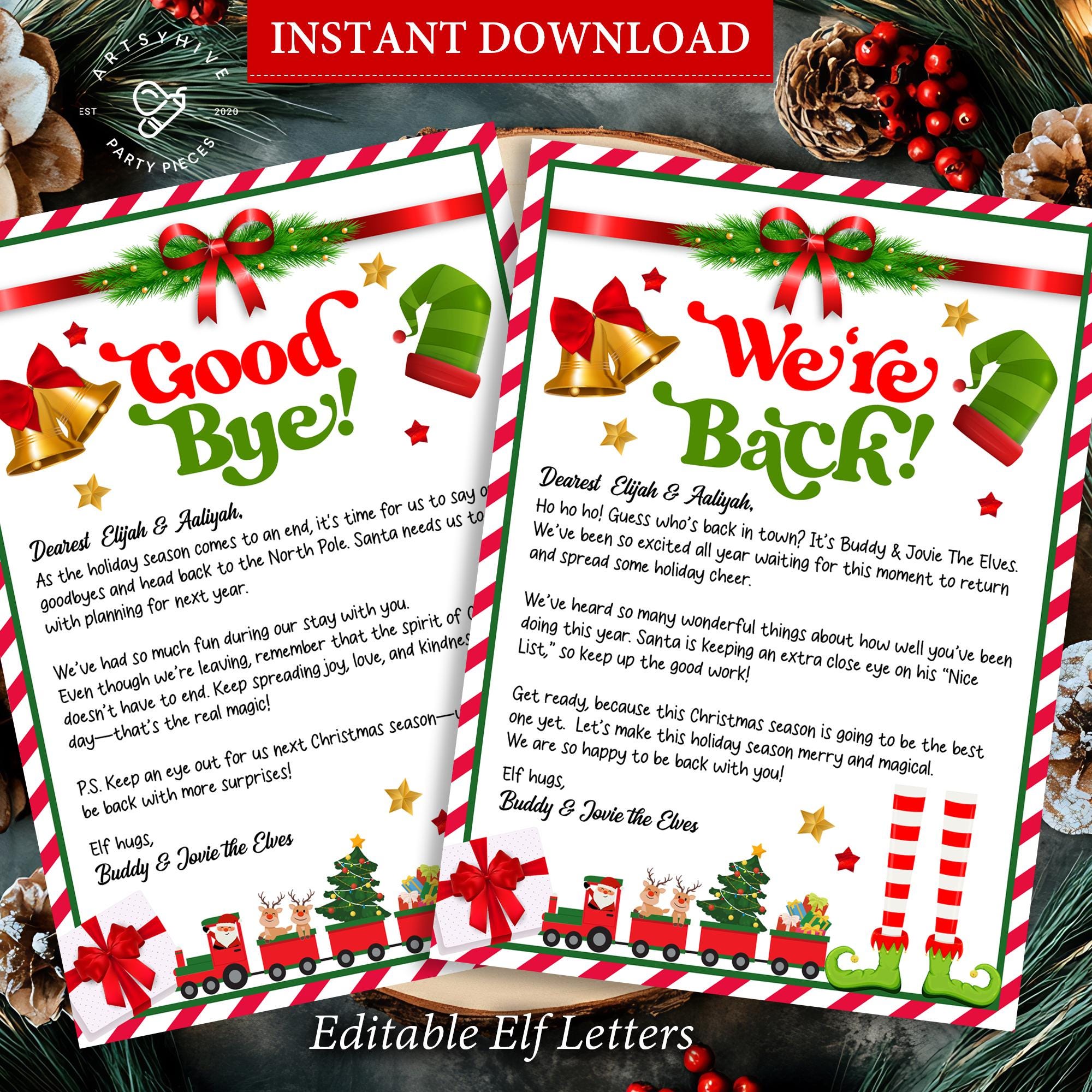 Elf Letters, Elf Arrival Letter, Goodbye Elf Letters, Editable Elf ...