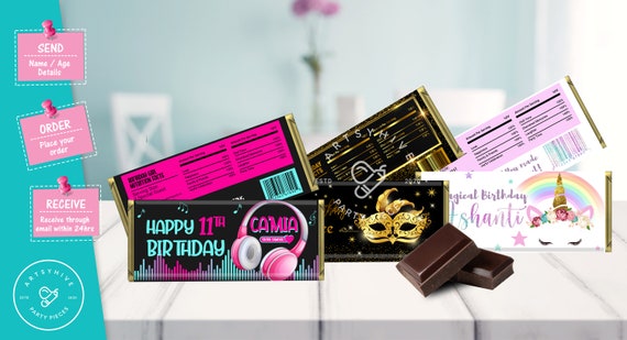 Custom Candy Bar Wrapper Birthday Candy Wrapper Custom Party - Etsy