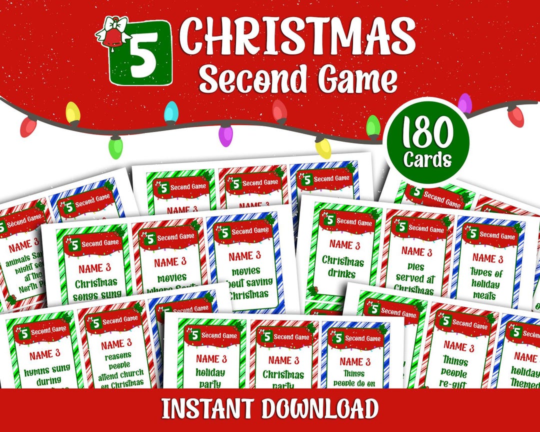 Christmas 5 Second Game, Christmas Party Games, Printable Christmas ...