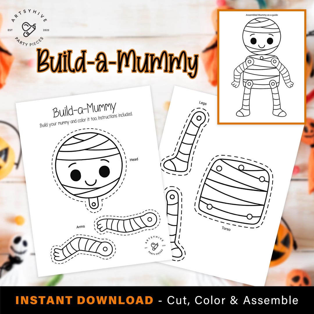 Build-a-mummy Halloween Craft | Printable Cut & Assemble Activity ...