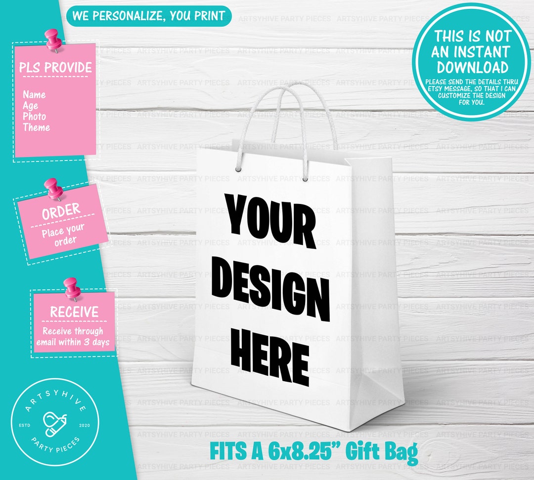 Custom Gift Bag Label, Any Occasions, Digital Download Only - Etsy