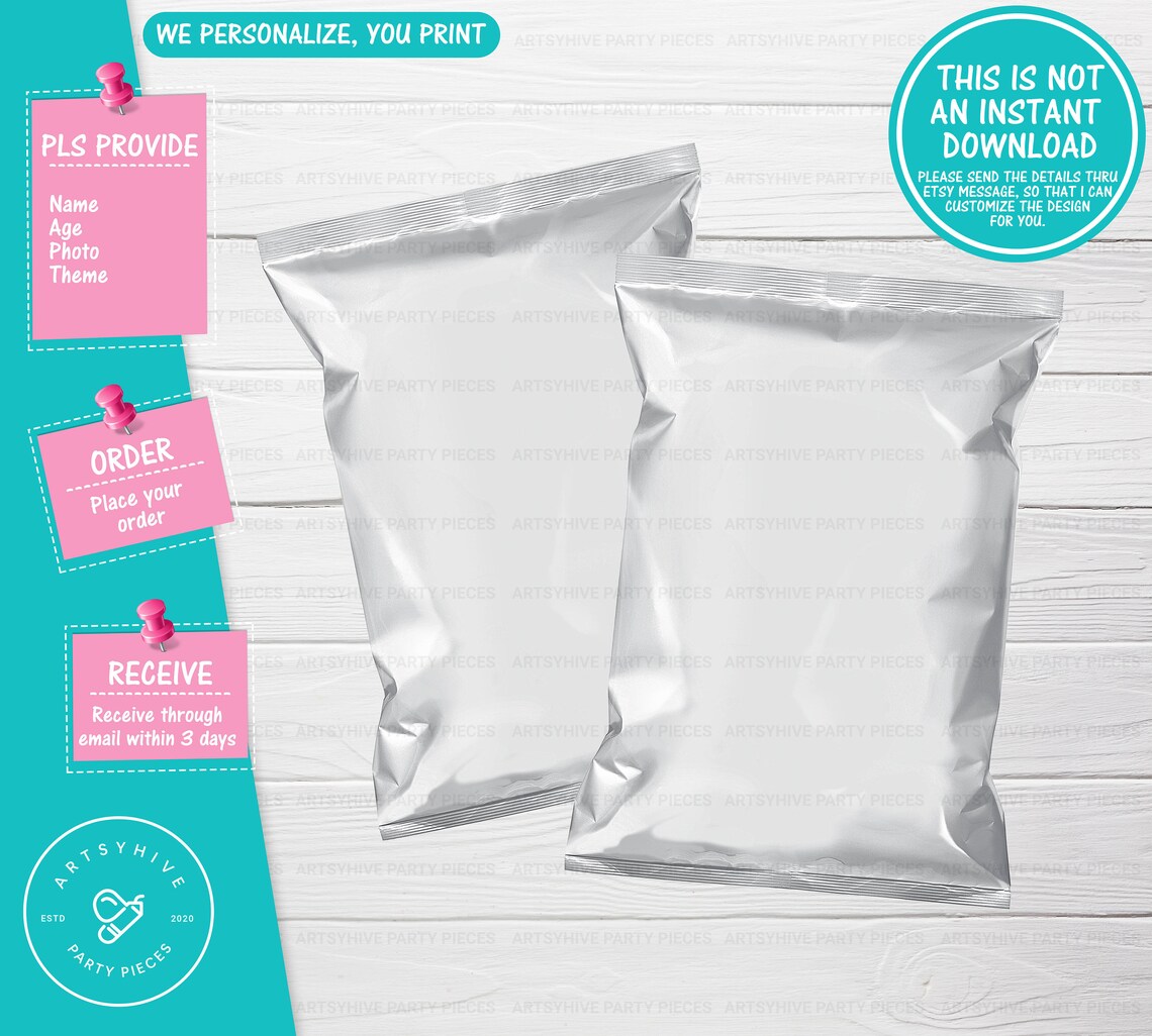 Bolsas de chips personalizadas bolsas de chips de descarga - Etsy España