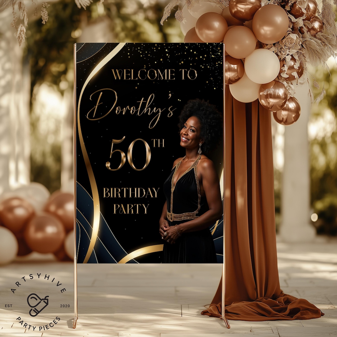 50th Birthday Sign, 50th Birthday Welcome Sign, 50th Birthday Decor ...