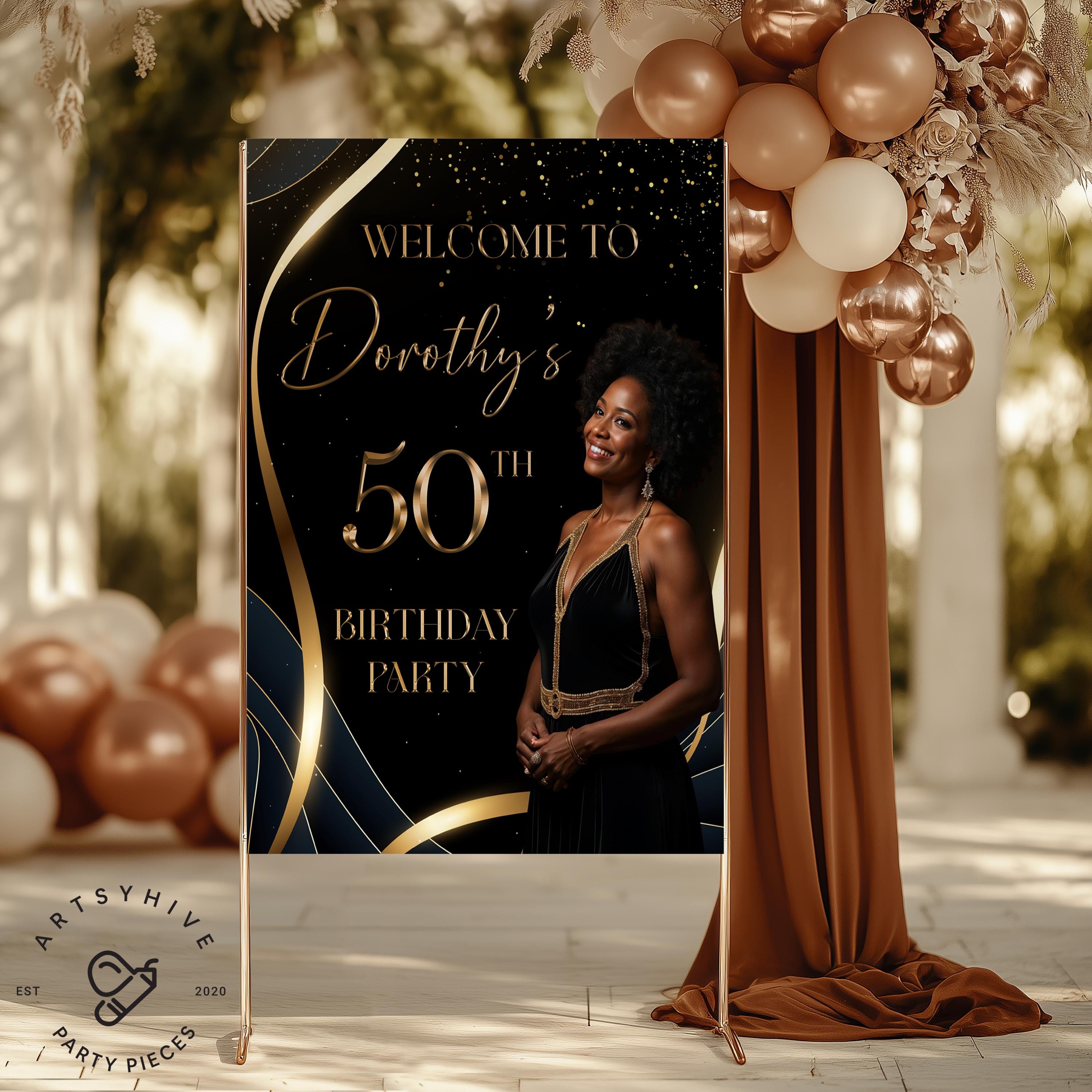 50th Birthday Sign, 50th Birthday Welcome Sign, 50th Birthday Decor ...