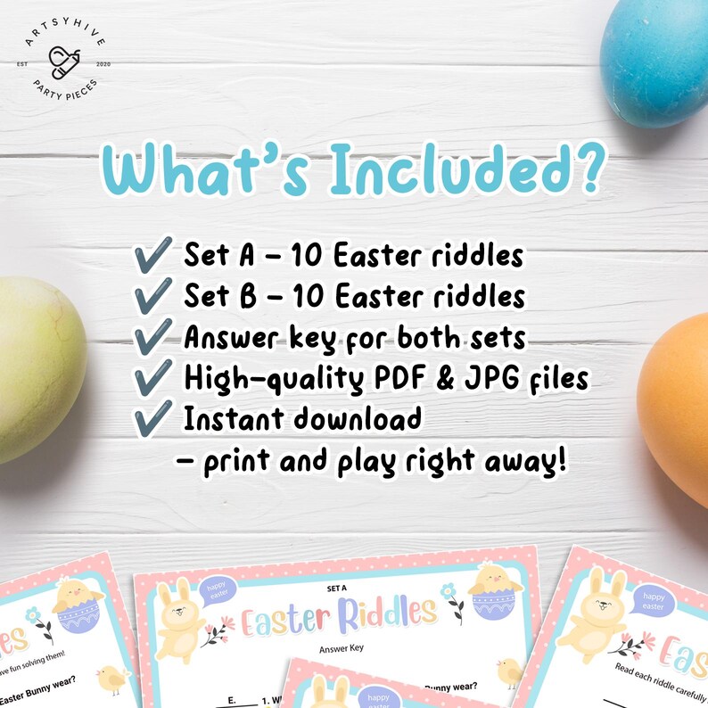 Easter Riddles Game for Kids: Printable Easter Activity (instant ...