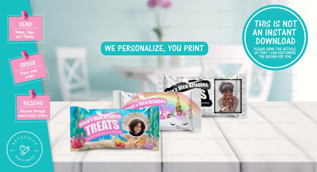 Custom Treats Labels, Digital Download - Etsy