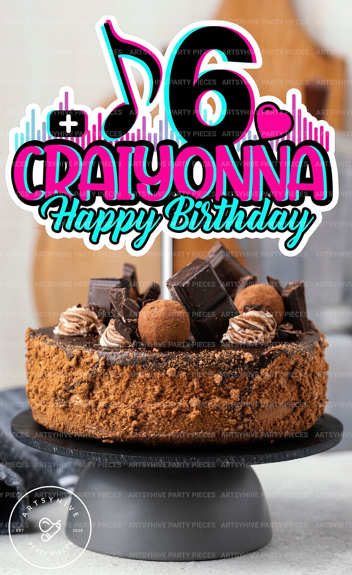 Custom Cake Topper Printable, Dance and Musical Themed Birthday Party ...