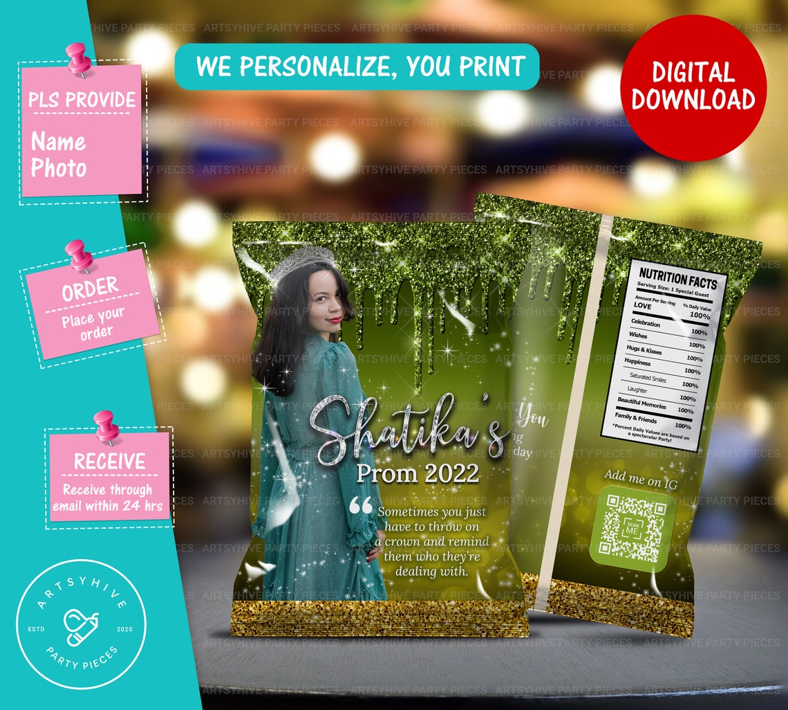 Prom 2022 Chip Bag and Candy Bar Labels Water Bottle Label - Etsy