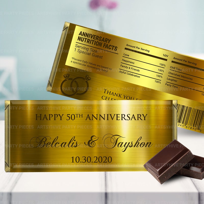 50th Birthday Candy Bar Wrappers Etsy