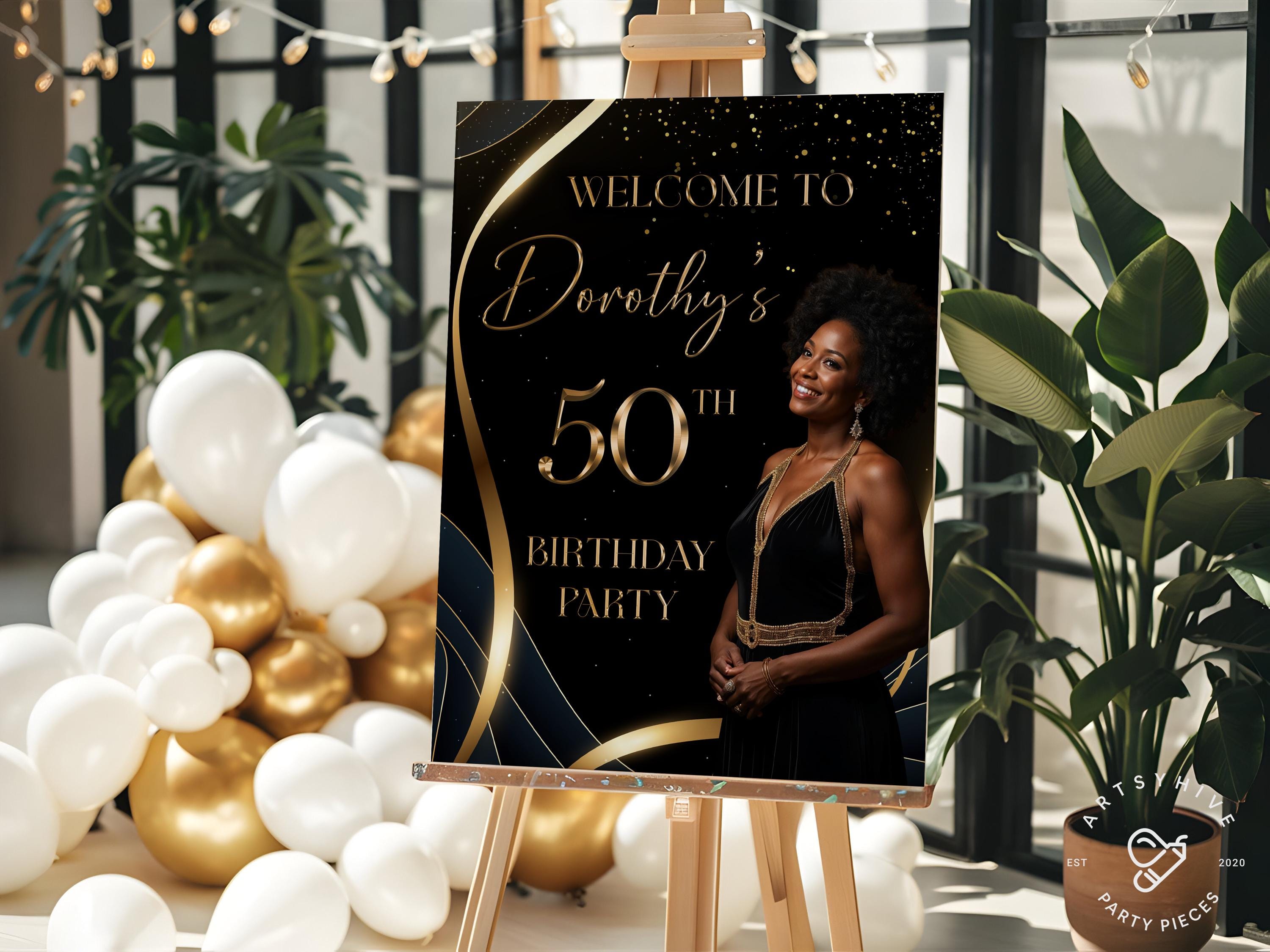 50th Birthday Sign, 50th Birthday Welcome Sign, 50th Birthday Decor ...
