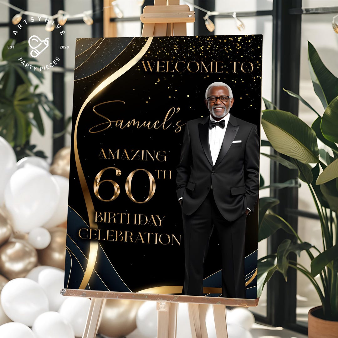 60th Birthday Decor, 60th Birthday Welcome Sign, 60th Birthday Decor ...