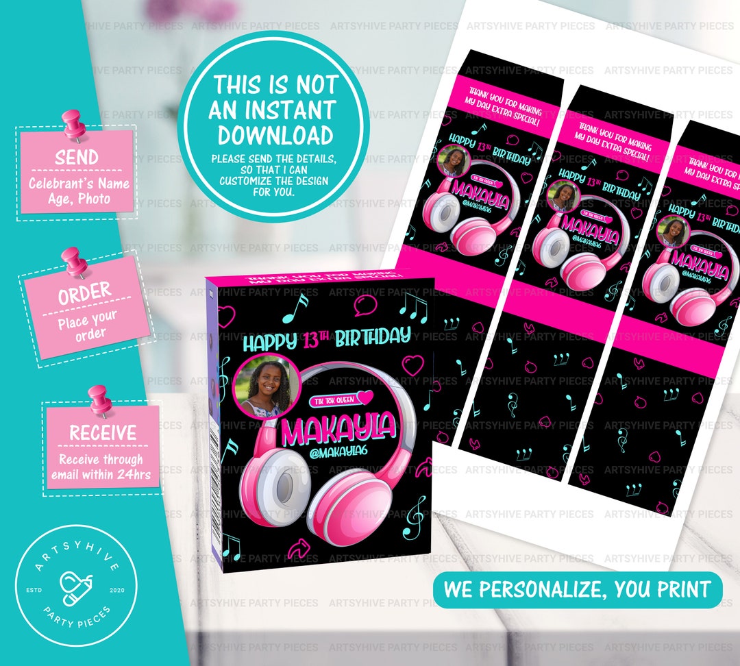 Custom Musical Inspired Candy Box Wrapper, Dance and Musical Birthday ...