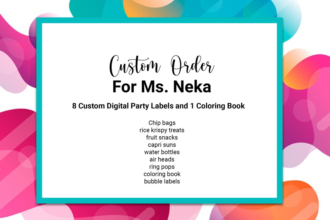 Custom Birthday Party Labels Order for Ms. Neka, Custom Chip Bag Label ...