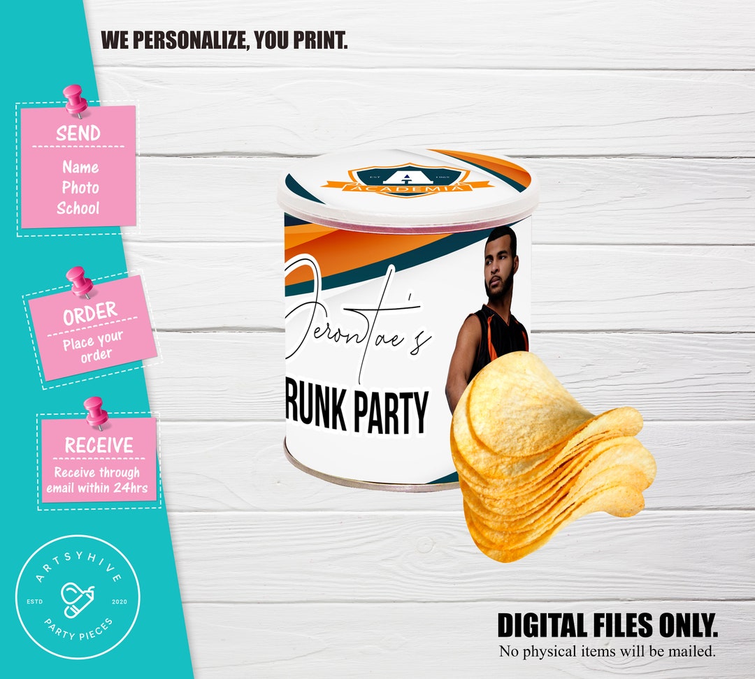 Personalized Trunk Party Potato Crisp Label: College Send off (digital ...