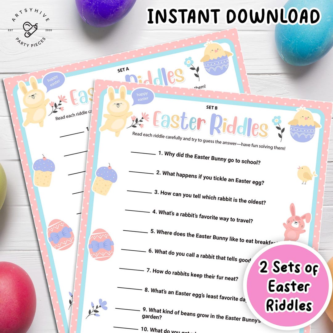 Easter Riddles Game for Kids: Printable Easter Activity (instant ...