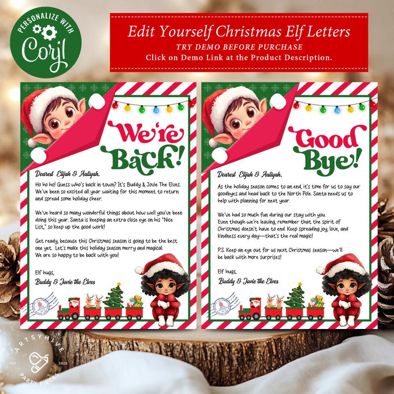 Elf Letters, Elf Arrival Letter, Goodbye Elf Letters, Editable Elf ...