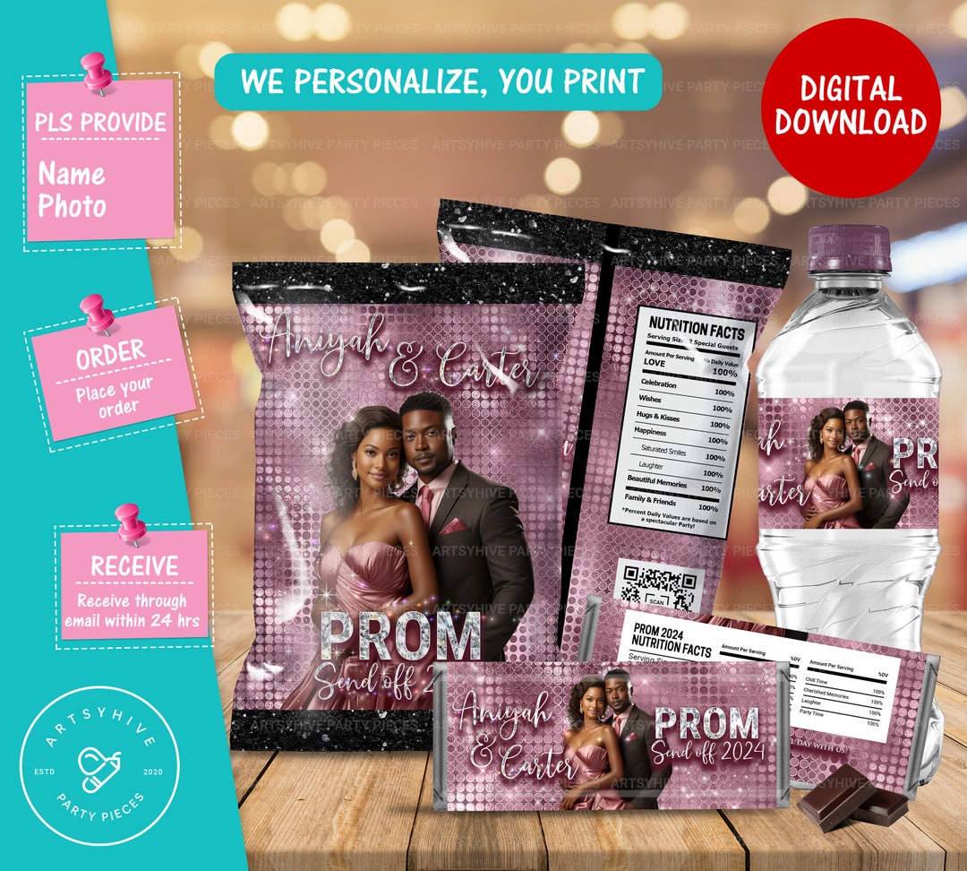 Prom 2025 Chip Bag, Candy Bar Labels, Water Bottle Label, Digital ...