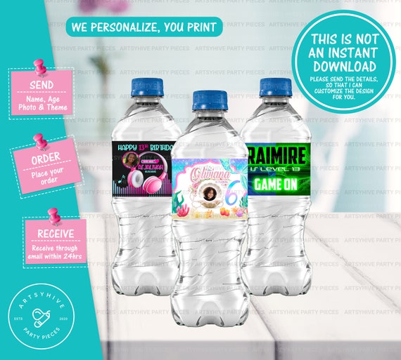 Custom Water Bottle Labels Custom Water Bottle Labels for - Etsy